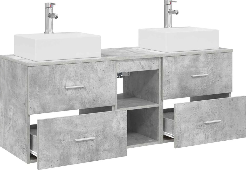 Sada koupelnových skříněk 3 ks Betonově šedá 3405838