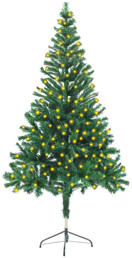 3077402 vidaXL Umělý vánoční strom s LED diodami a stojanem 150 cm 380 větví