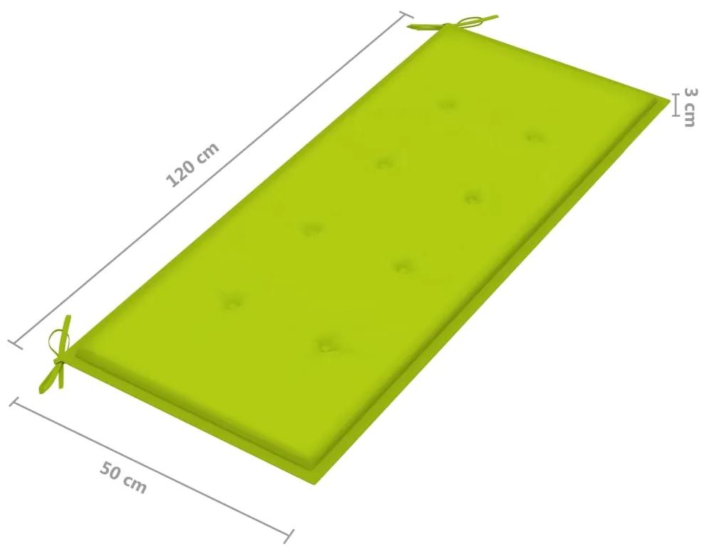 vidaXL Stohovatelná zahradní lavice s poduškou 128,5 cm masivní teak