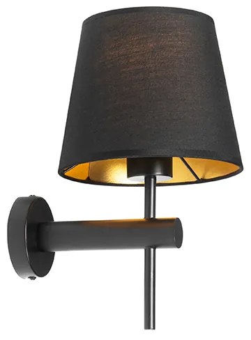 Moderní nástěnná lampa černá - Pluk