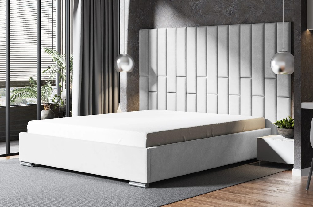 Eka Čalouněná postel LANA 90 x 200 cm Barva látky Trinity: Černá (Trinity 2316), Úložný prostor: Bez úložného prostoru