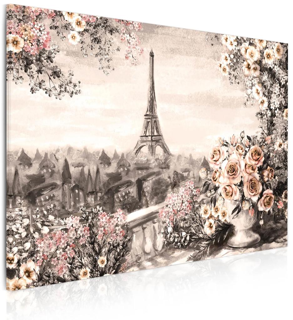Malvis ® Obraz reprodukce Paříž s květinami Velikost: 120x80 cm