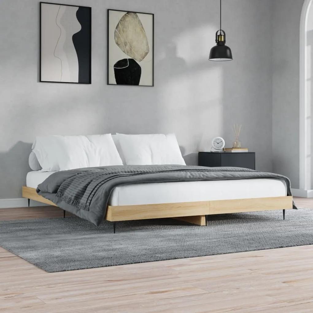Rám postele dub sonoma 140 x 200 cm kompozitní dřevo,  832248