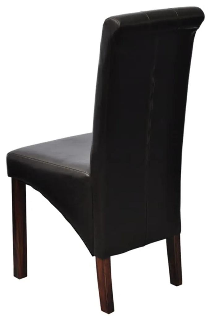 Jídelní židle 6 ks hnědé umělá kůže,  160320