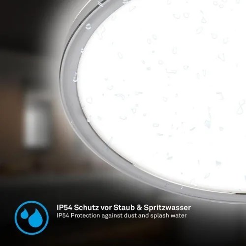 LED svítidlo BRILONER Pulap průměr 42cm 22W IP54 neutrální bílá chrom 3873018