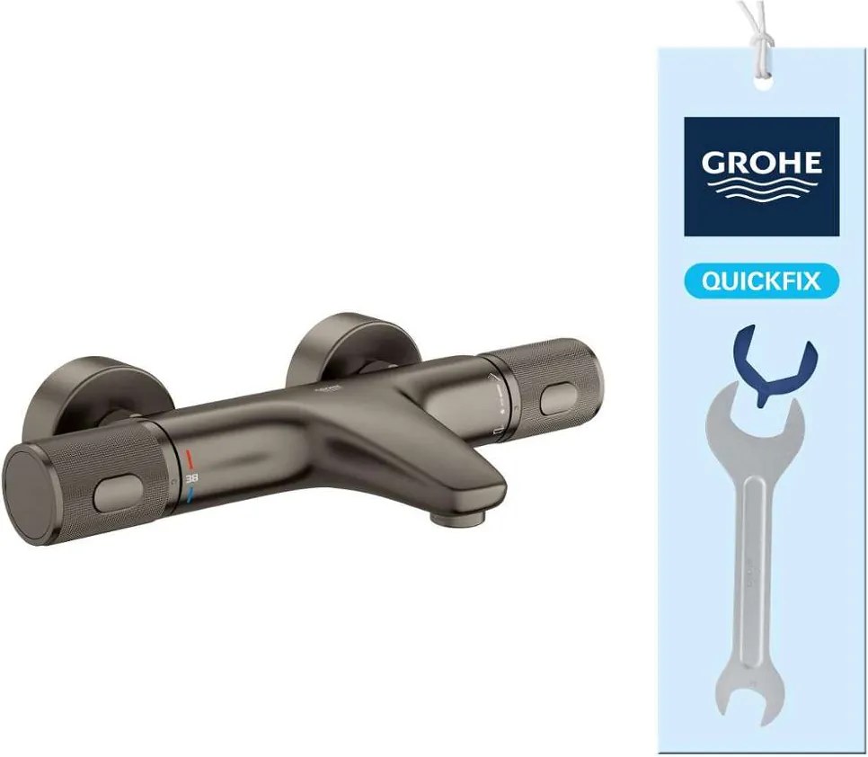 Grohe Precision Feel - Termostatická vanová baterie, kartáčovaný Hard Graphite 34788AL0