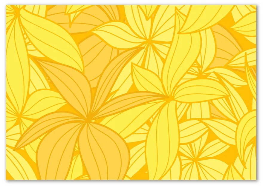 Wallmuralia Moderní obraz fotografie na akrylu Žluté květiny pozadí 100x70