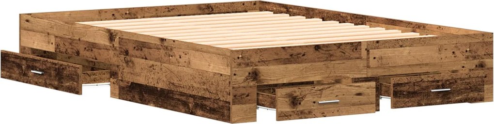 Rám postele Staré dřevo 140 x 190 cm Kompozitní dřevo 3333972