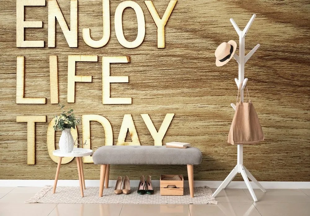 Samolepící tapeta s citátem - Enjoy life today - 375x250 cm