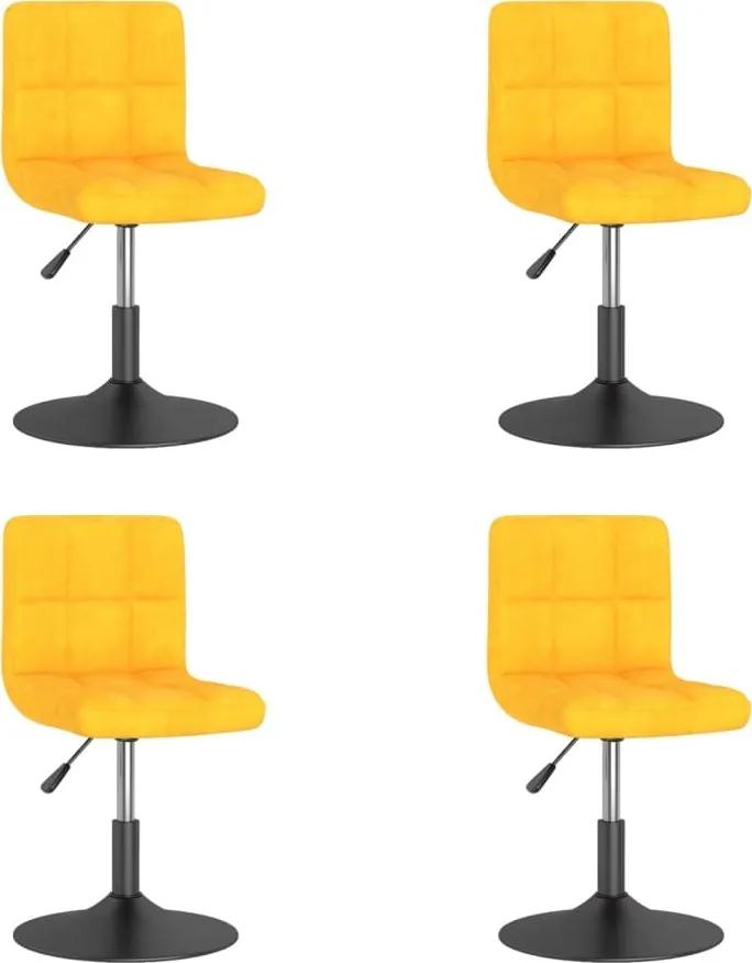 vidaXL Otočné jídelní židle 4 ks samet [3087480] Barva: krémová
