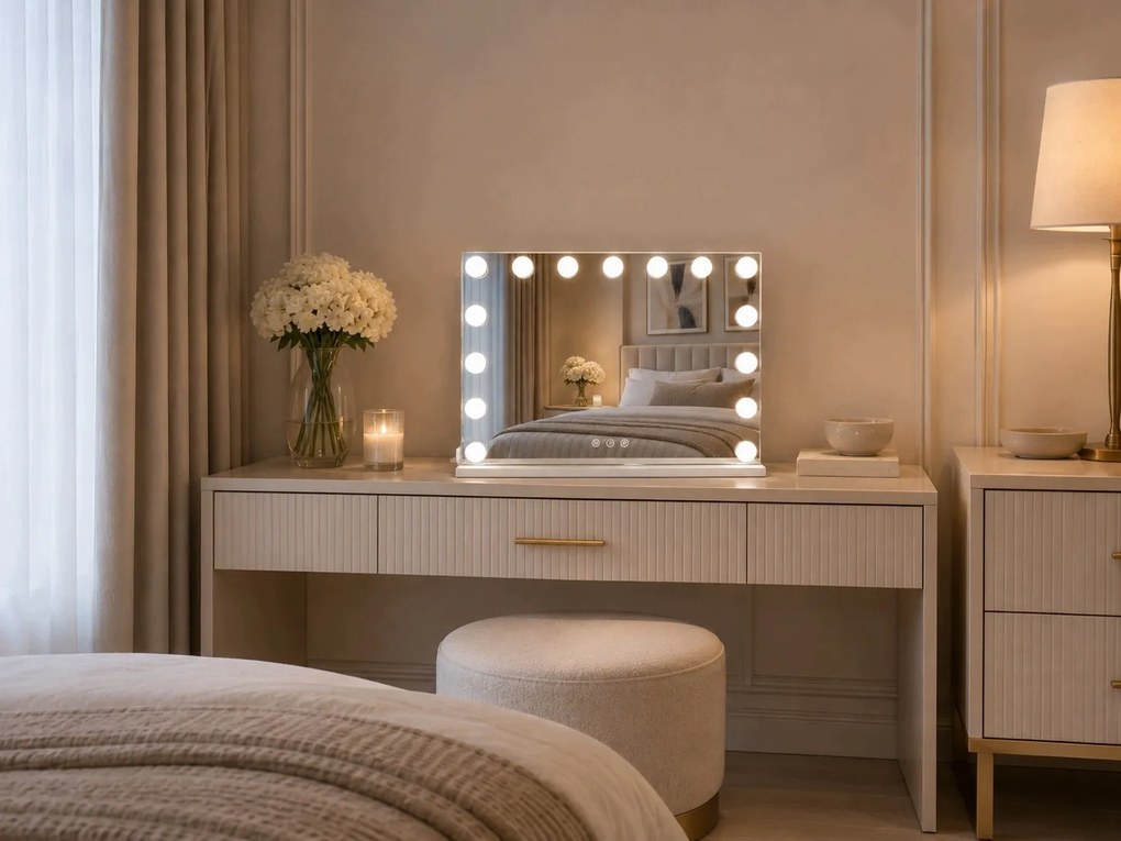 LED kosmetické zrcadlo Hollywood 58 × 46 cm