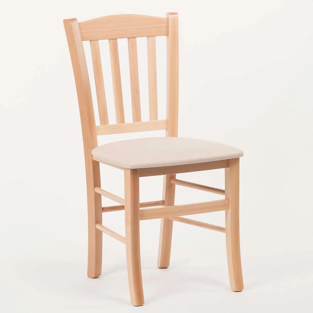 Stima Židle VENETA s čalouněným sedákem Odstín: Třešeň, Látky: LUX béžová 25