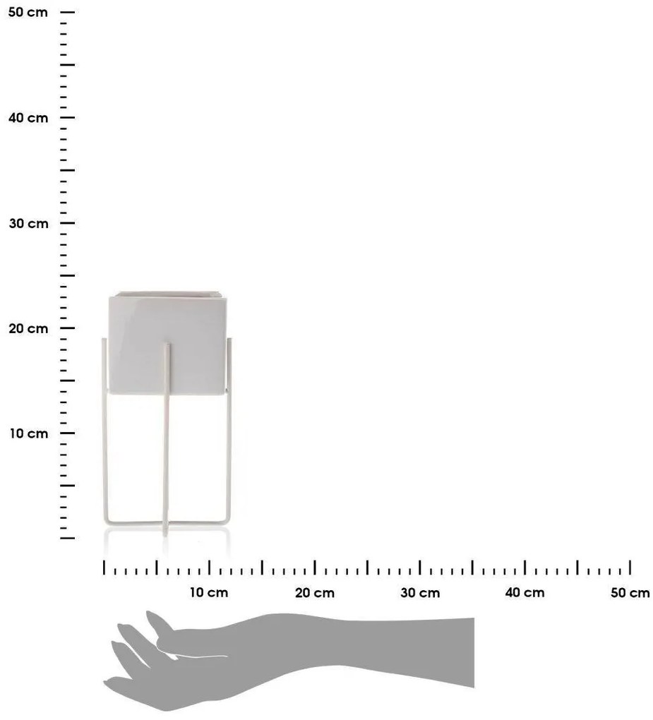 Květináč na stojanu Mizu I 23 cm bílý