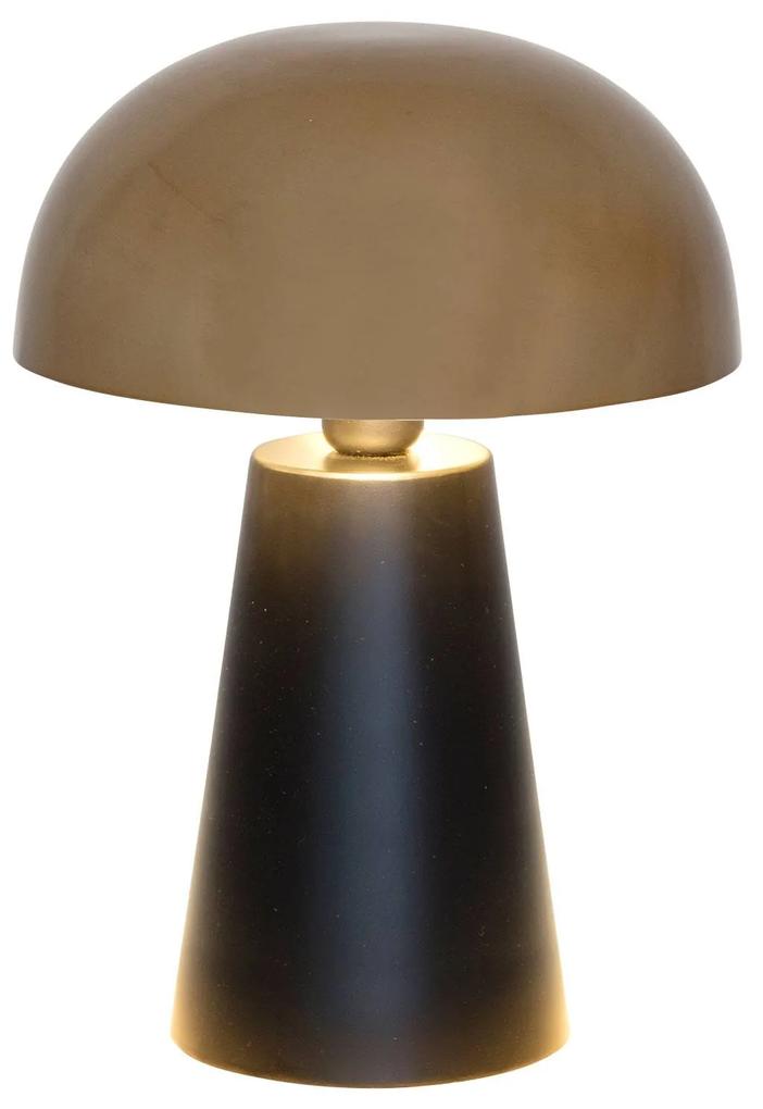 Stolní lampa Fungo, ušlechtilý design, černá/zlatá