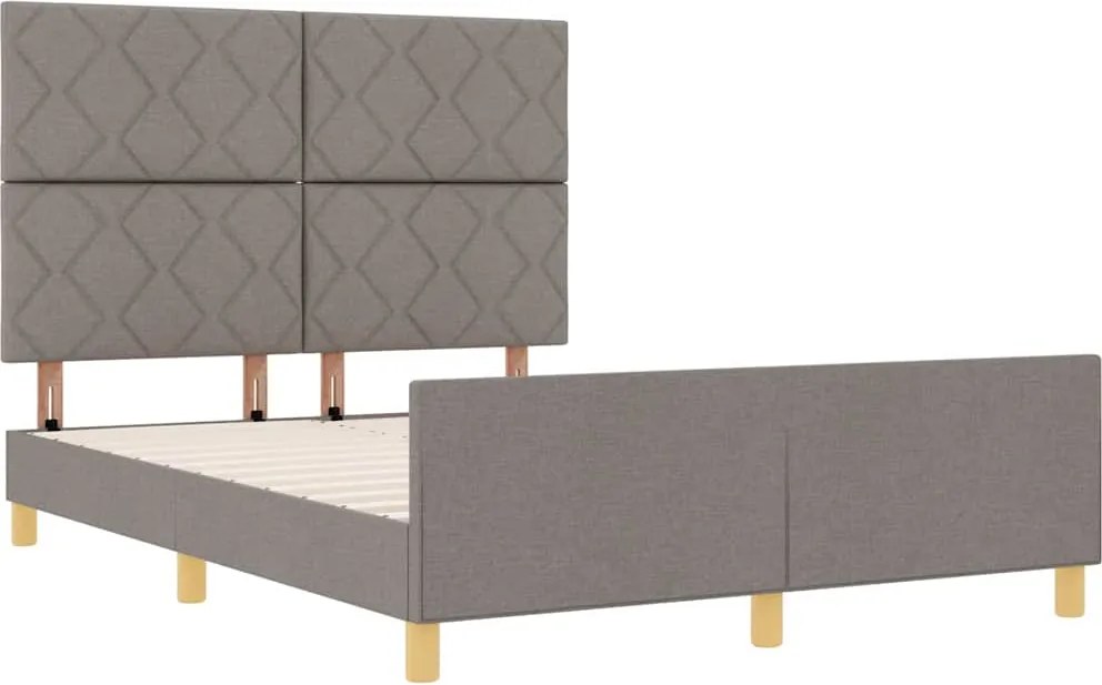 Rám postele s čelo Taupe 140 x 190 cm textil 3344806