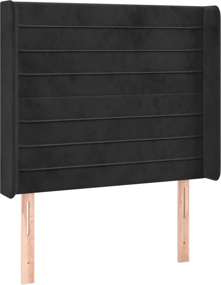 Box spring postel s matrací a LED černá 80 x 200 cm samet 3139591