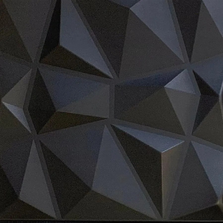 Polystyrenový 3D panel DIAMANT černý, rozměr 50 cm x 50 cm, IMPOL TRADE