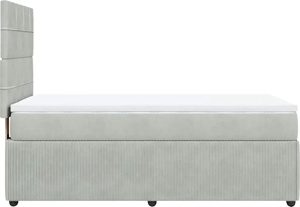 Box spring postel s matrací světle šedá 100x200 cm samet 3294562