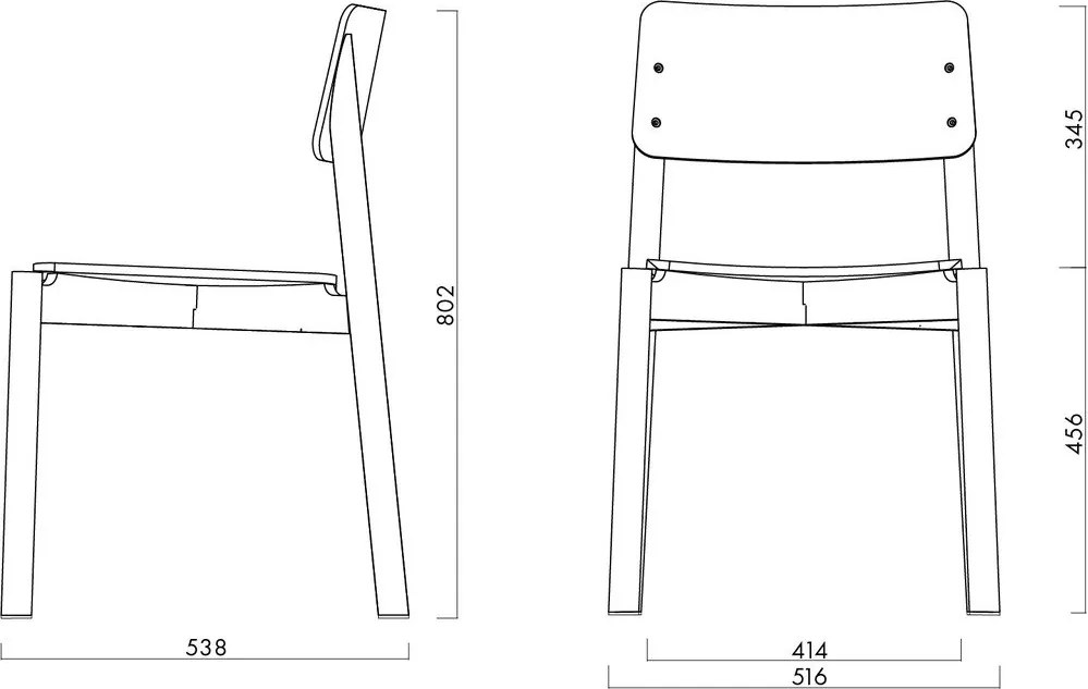 Černá stohovatelná jídelní židle Wem – noo.ma