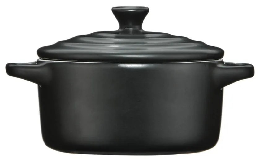 Černý mini kameninový hrnec Premier Housewares, 230 ml