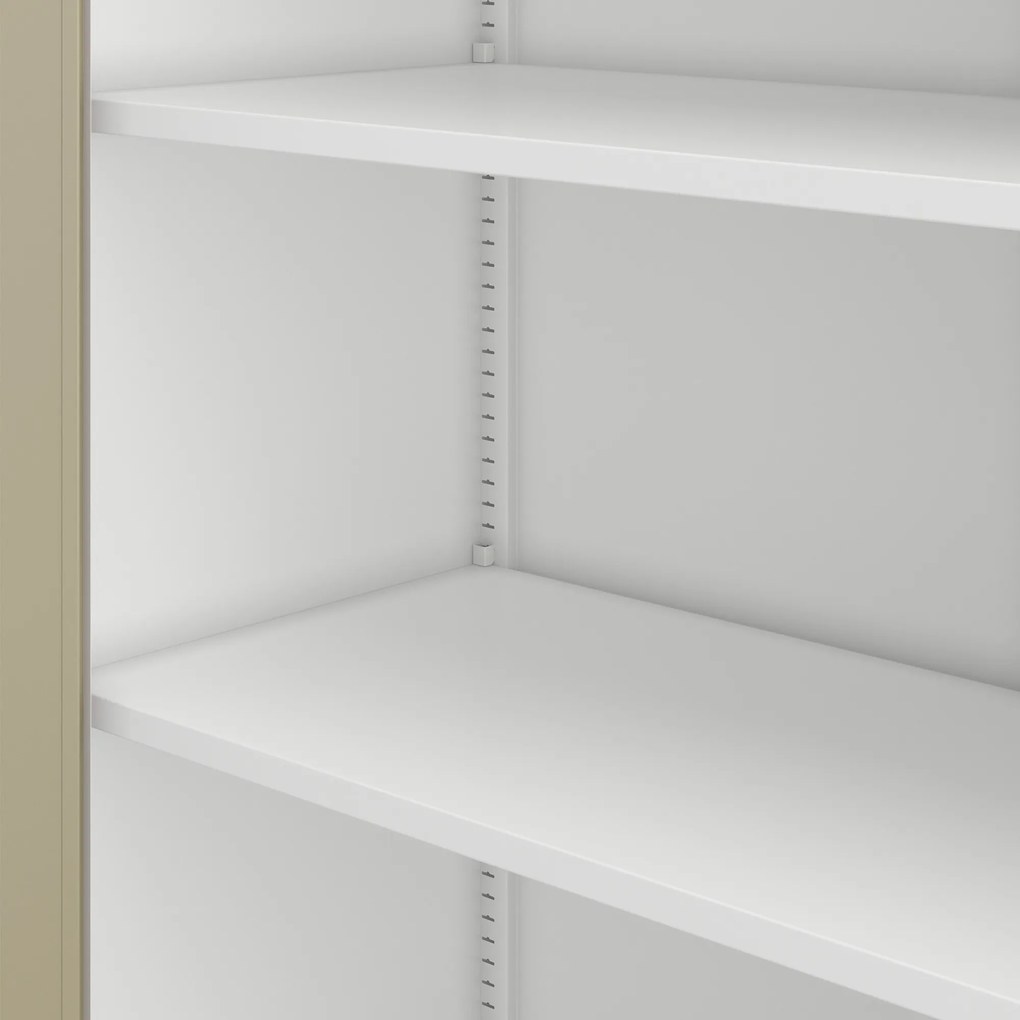 Kovová skříň s úložným prostorem bílá / dub sonoma: Eco Design TOMASZ, 900 x 1850 x 450 mm