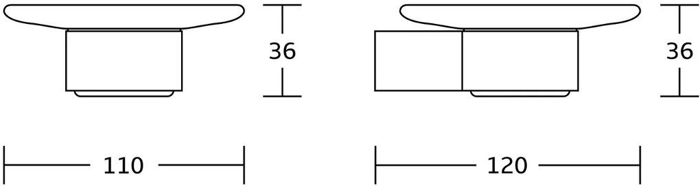 Mexen Base, nástěnná mýdlenka, černá - zlatá lesklá, 7088239-57