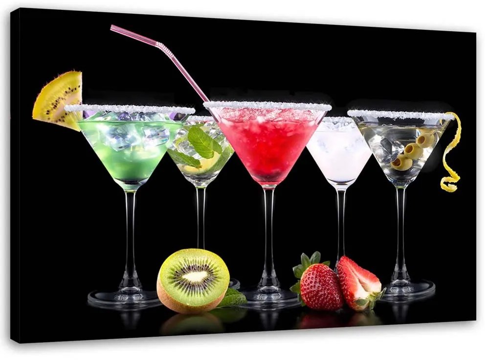 Gario Obraz na plátně Barevné nápoje a ovoce Rozměry: 60 x 40 cm