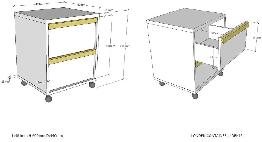 Tmavě šedá dětská skříňka 48x60 cm London – Vipack