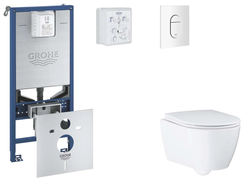 Grohe Rapid SLX - Set předstěnové instalace, klozetu, sedátka SoftClose a tlačítka Arena Cosmopolitan, alpská bílá SANI11BB3114