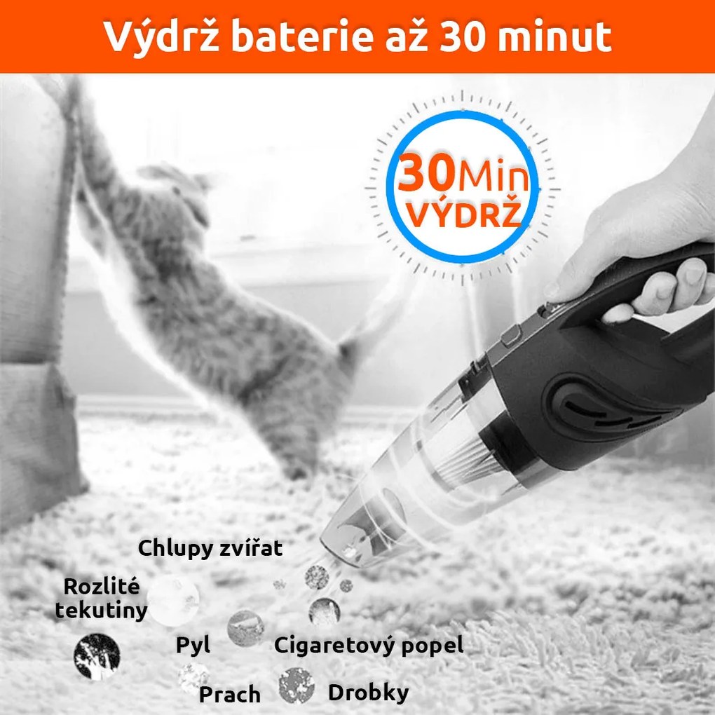 CarClean profi mobilní aku vysavač