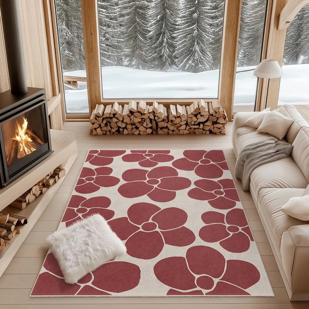 Červený pratelný koberec 80x150 cm Red Meadow – Mila Home