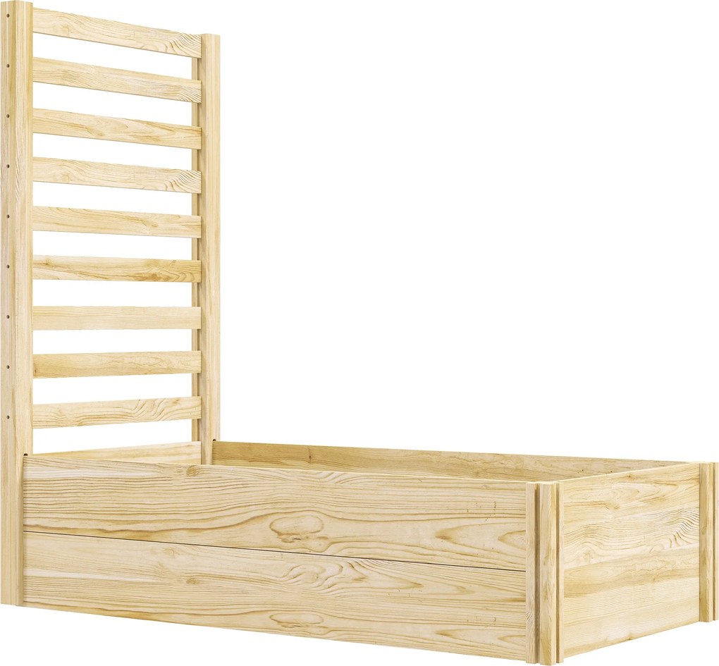 Outsunny Čtvercový dřevěný zahradní květináč s treláží 115 x 60 x 110 cm v přírodním dřevě | Aosom