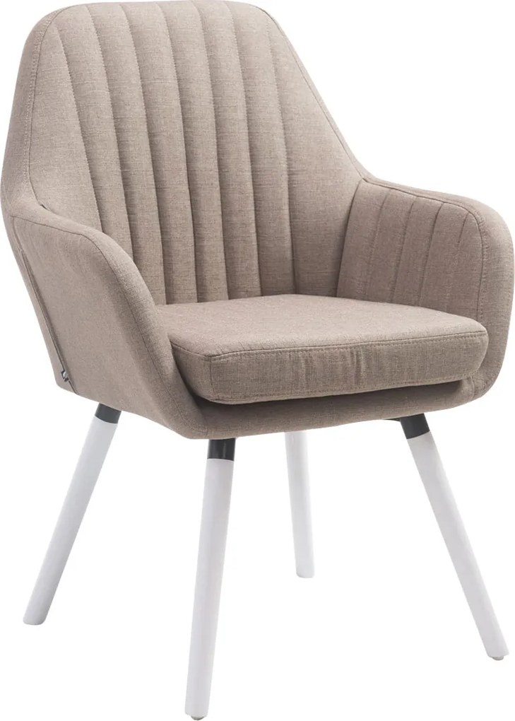 Židle Florian látka bílá konstrukce – taupe