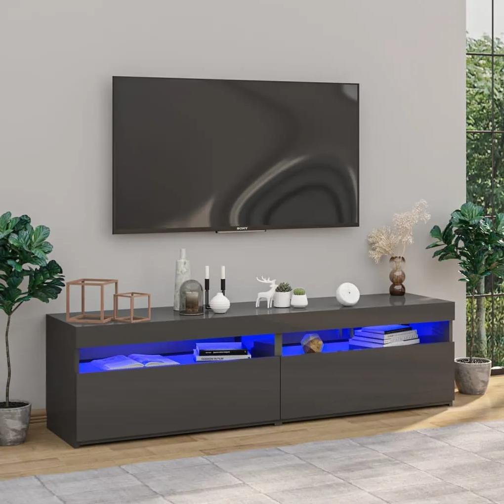 vidaXL TV skříňky s LED osvětlením 2 ks 75 x 35 x 40 cm [804392] Barva: hnědý dub