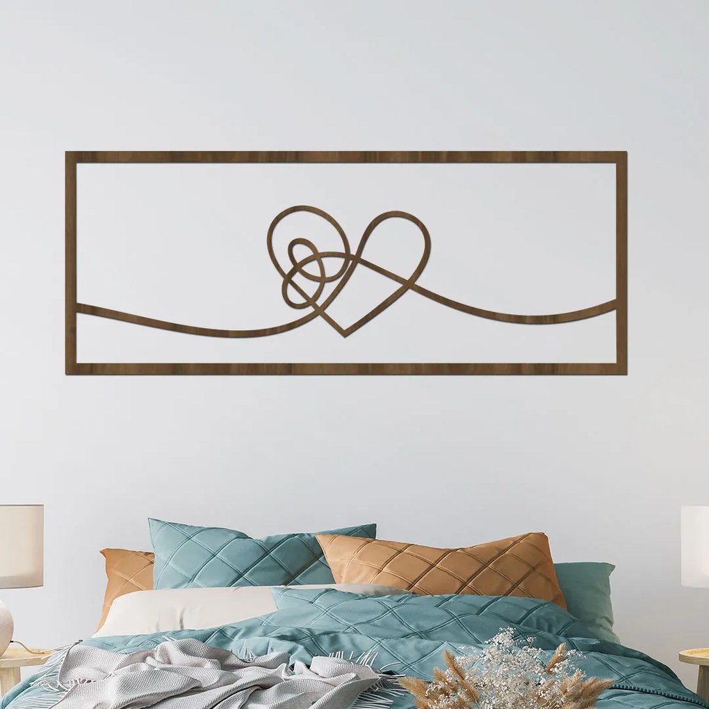 dřevo života Dřevěný obraz Srdce s uzlíkem Zvolte rozměr (cm): 160x62, Zvolte barvu dekoru: Javor
