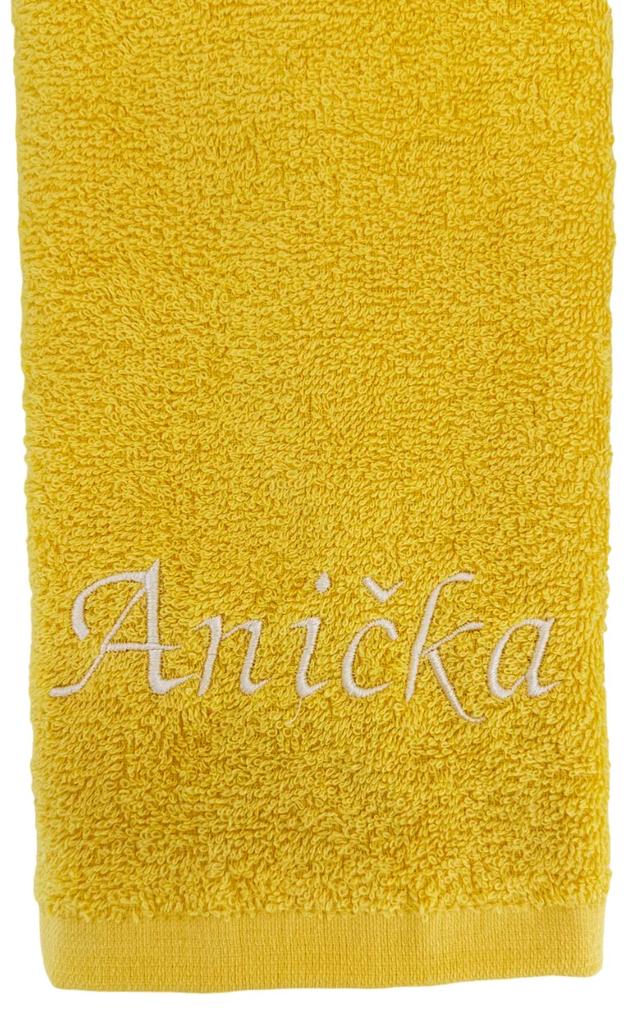Malý žlutý ručník s vlastním textem 30 x 50 cm