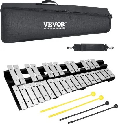 30 Note Glockenspiel xylofonový zvonek s paličkami, bicími tyčemi a taškou