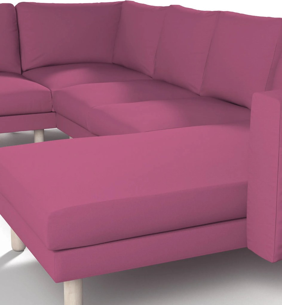Potah na pohovku IKEA Norsborg rohová, 5-místná se šezlongem barva růžová látka pletený vzor