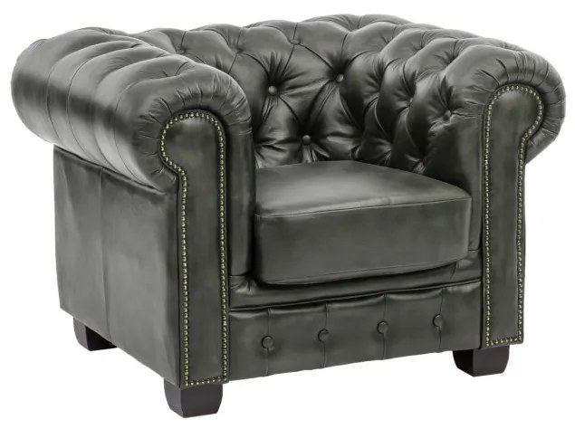Křeslo z pravé kůže Chesterfield III