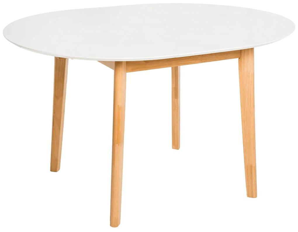 Rozkládací jídelní stůl nalaia ø 100 (130 x 100) cm bílý MUZZA