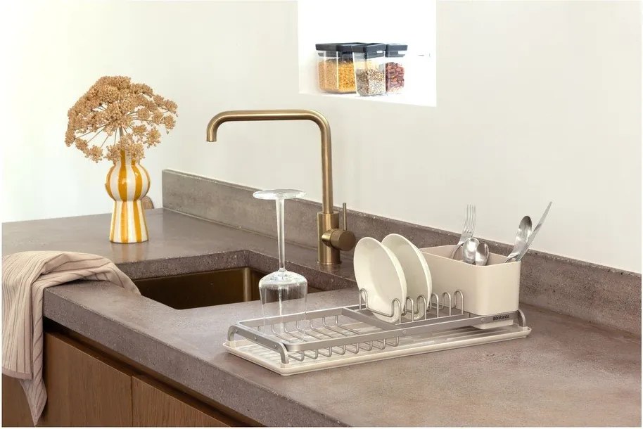 Béžový kovový odkapávač 46x20 cm – Brabantia