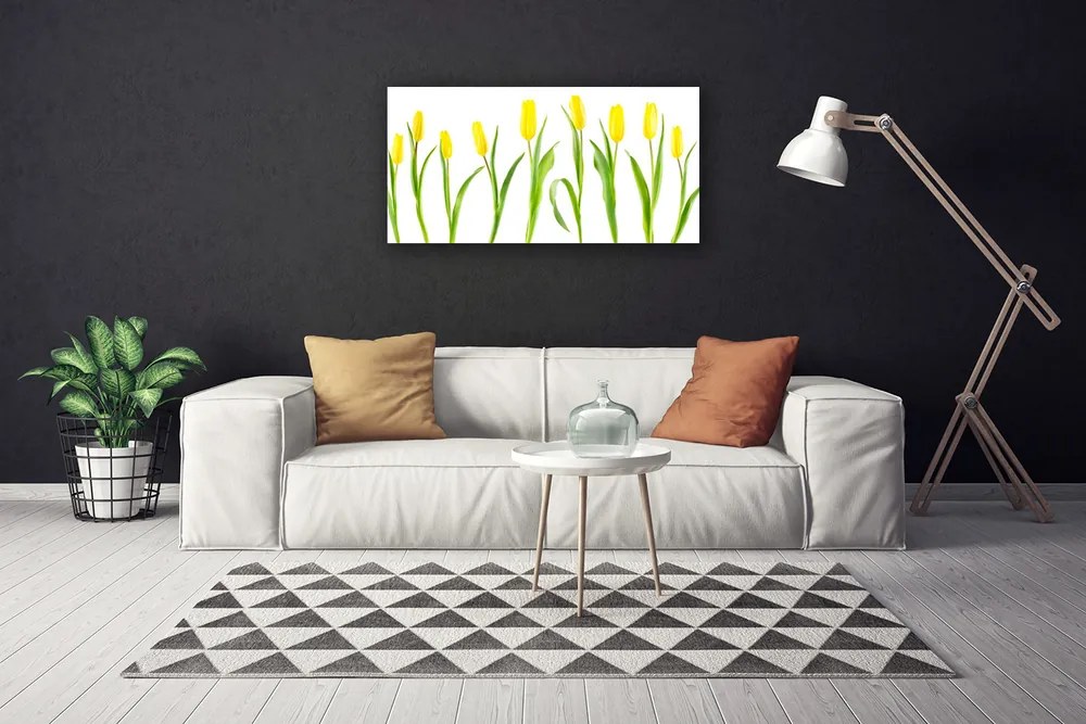 Obraz na plátně Žluté Tulipány Květiny 125x50 cm