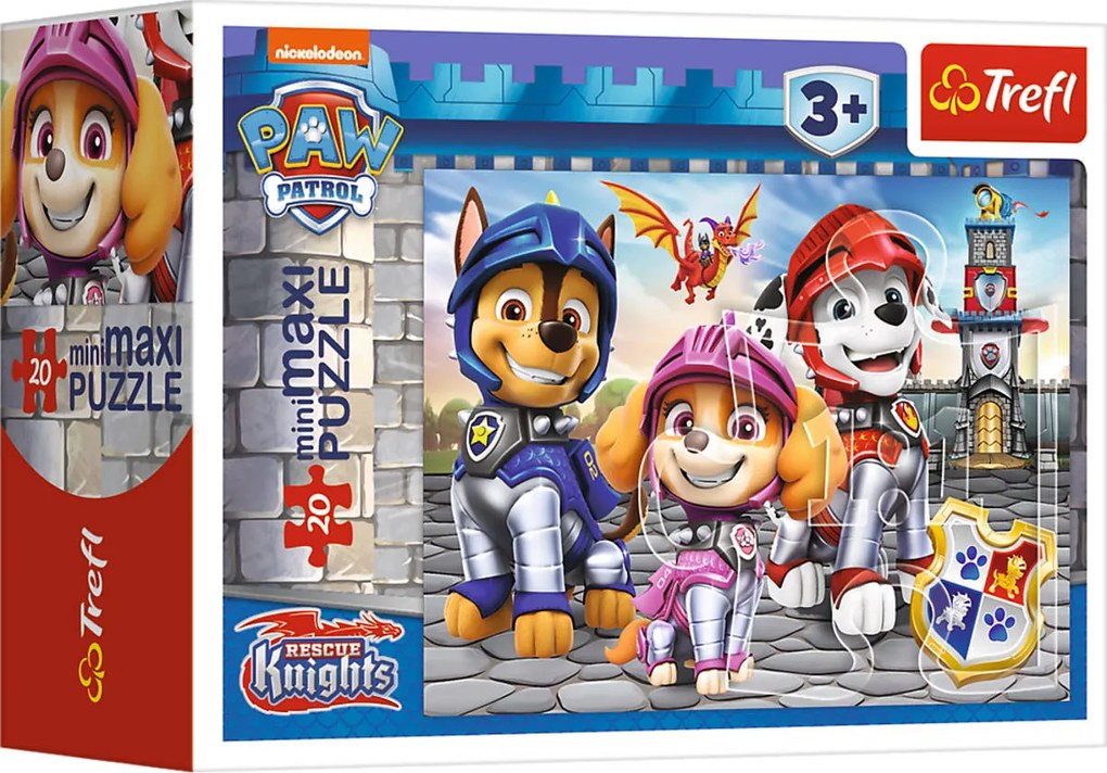 TREFL PUZZLE MiniMaxi Tlapková patrola: Psí hrdinové 22x16cm 20 dílků 4 druhy tr56038