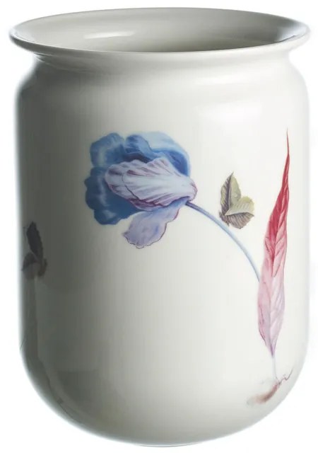 Váza Naše Květena: Tulipány - design M. Bačák a K. Šumová, porcelán, bílá, červená, modrá