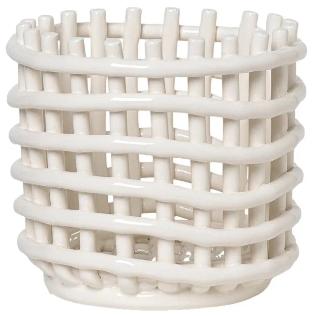 FERM LIVING Košík Ceramic Small, Off White