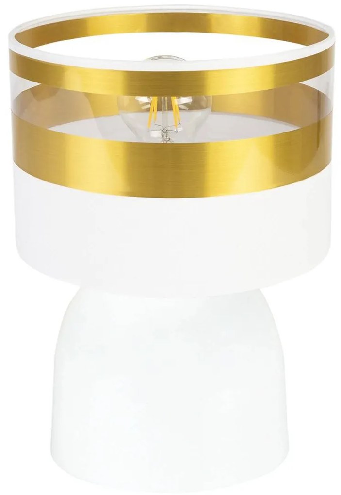 Stolní lampa INTENSE GOLD, 1x textilní stínítko (výběr ze 6 barev), (výběr ze 3 barev konstrukce)