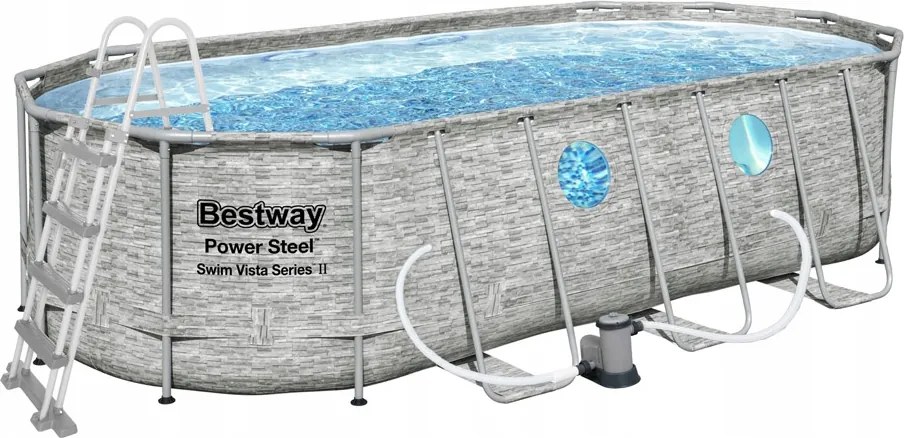 Bestway Bazén Power Steel St. Stone Swim Vista 549x274x122 cm sada 56716