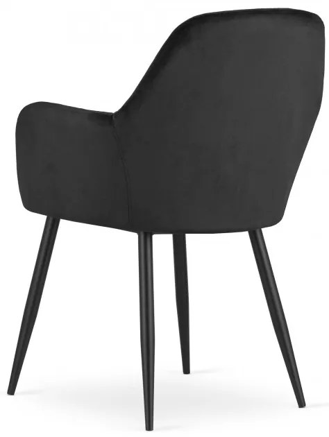 Set jídelních židlí DAKAR černé, sametové (2ks)