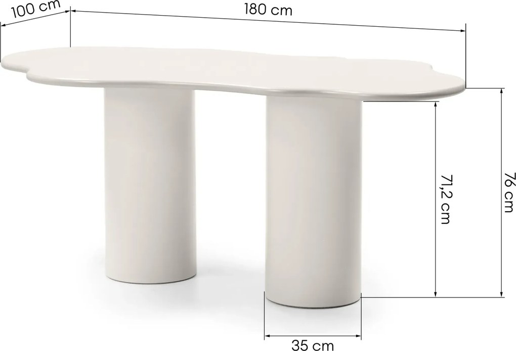 Jídelní stůl Pinar 180 cm šedo-béžový