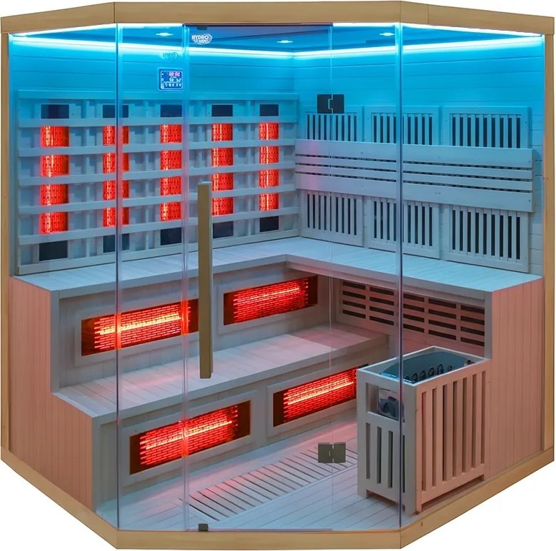 BPS-koupelny Kombinovaná sauna 2v1 - Infrasauna + finská sauna 200x200, 5-6 osob